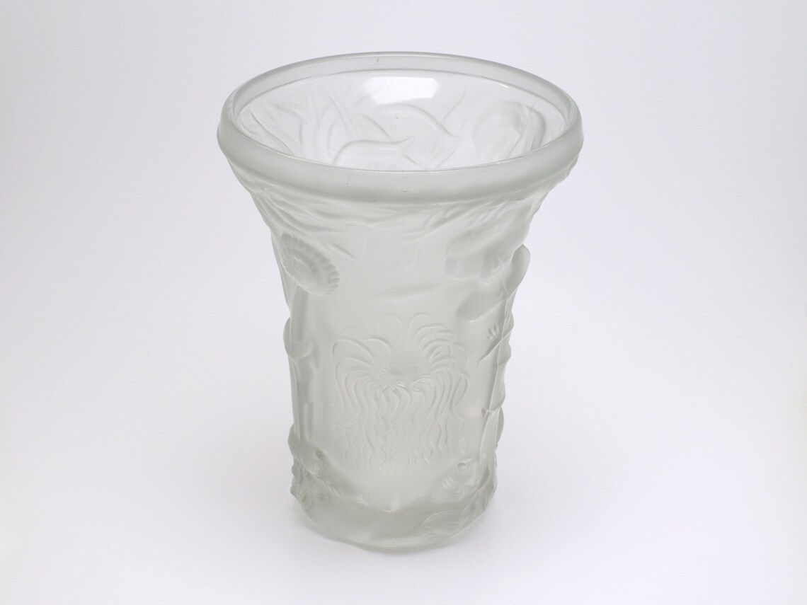 Czech Glass Vase Barolac Inwald, Marine Life, Designed by Rudolf ...