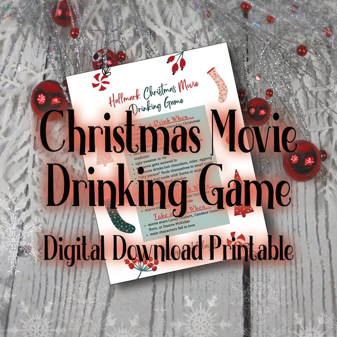 Christmas Movie Drinking Game Printable Sheet | Hallmark | Romance ...
