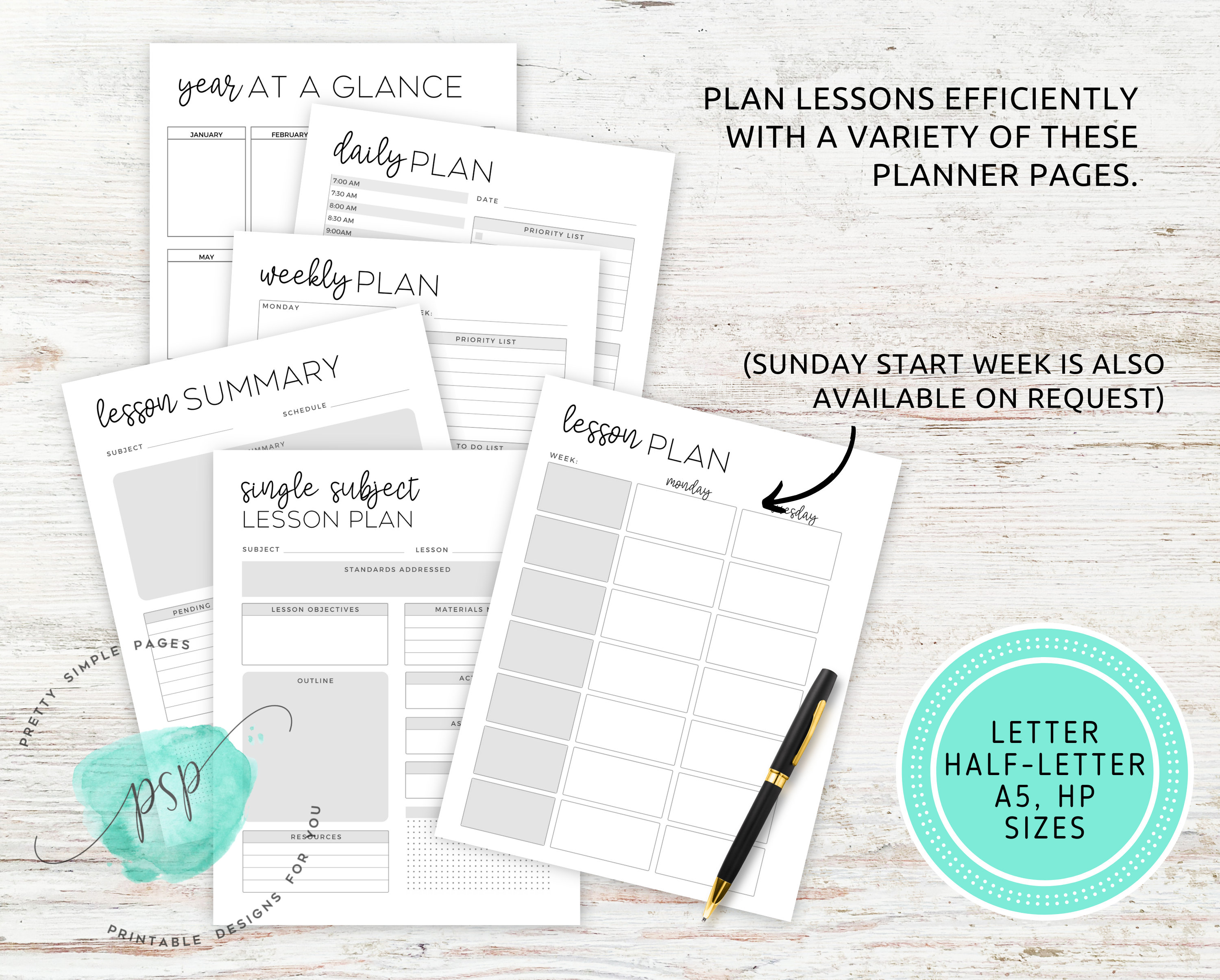 Teacher Planner Printable Lesson Planner Teaching Planner - Etsy Canada