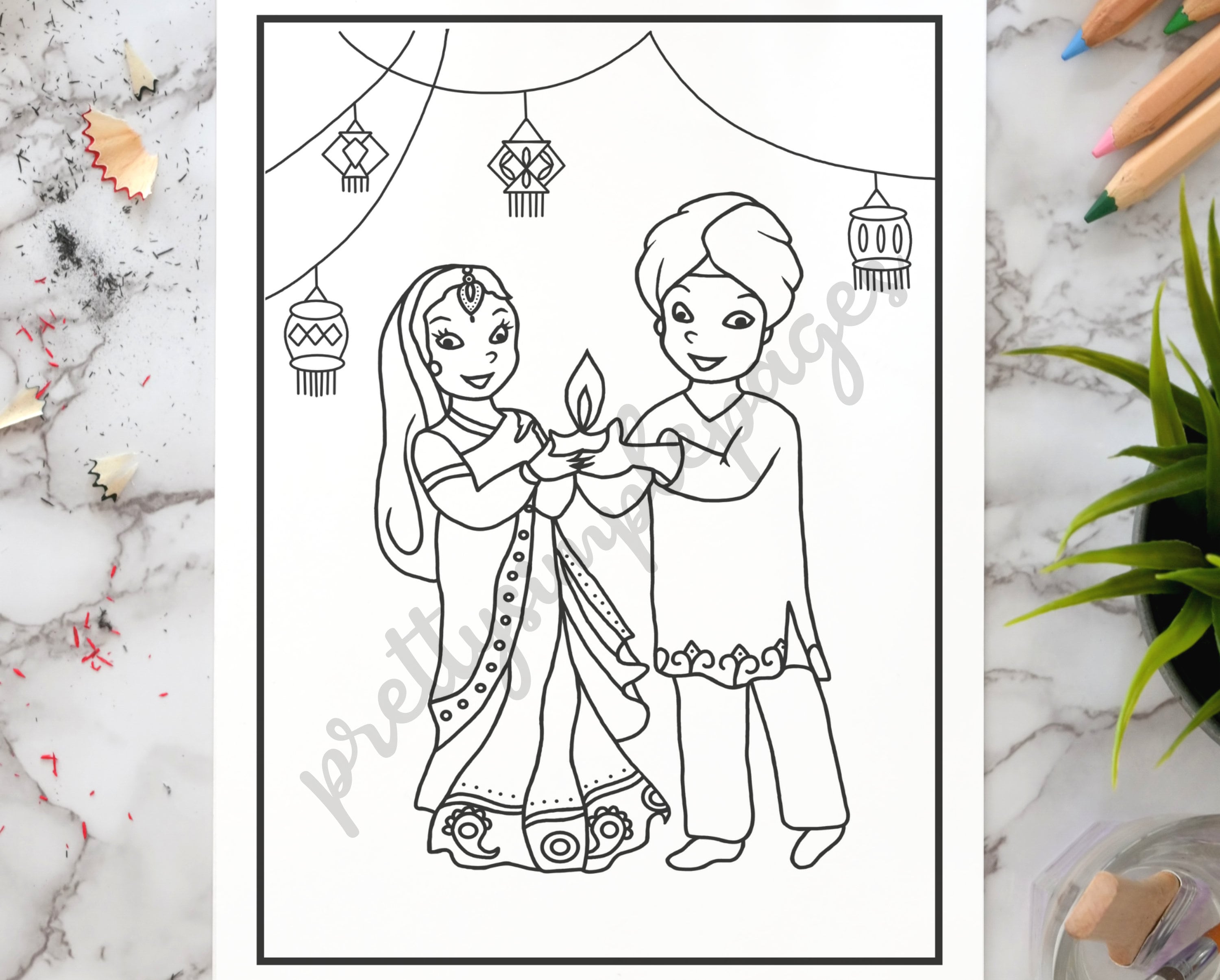 Diwali Coloring Pages, Diwali Gift for Kids, Diwali Craft, Diwali ...