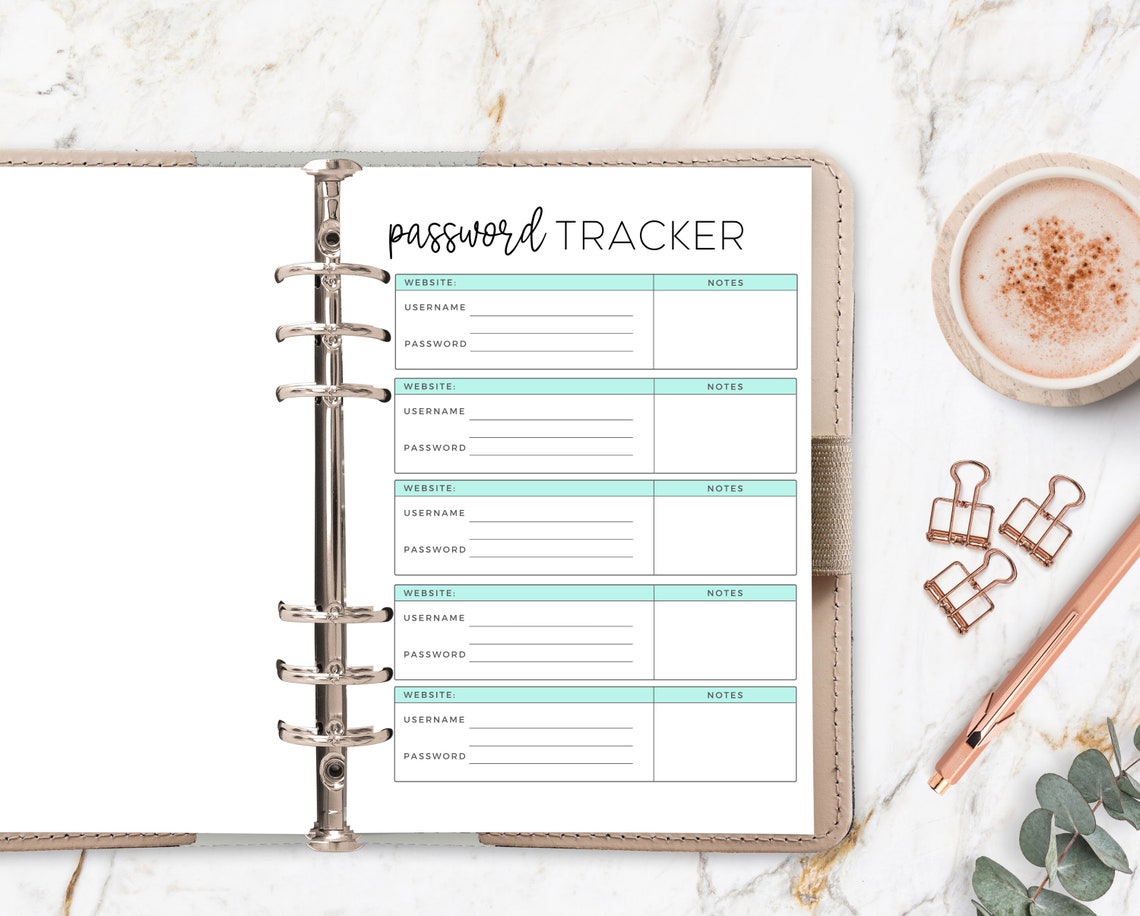 Editable Fillable Password Tracker Password Log Password | Etsy
