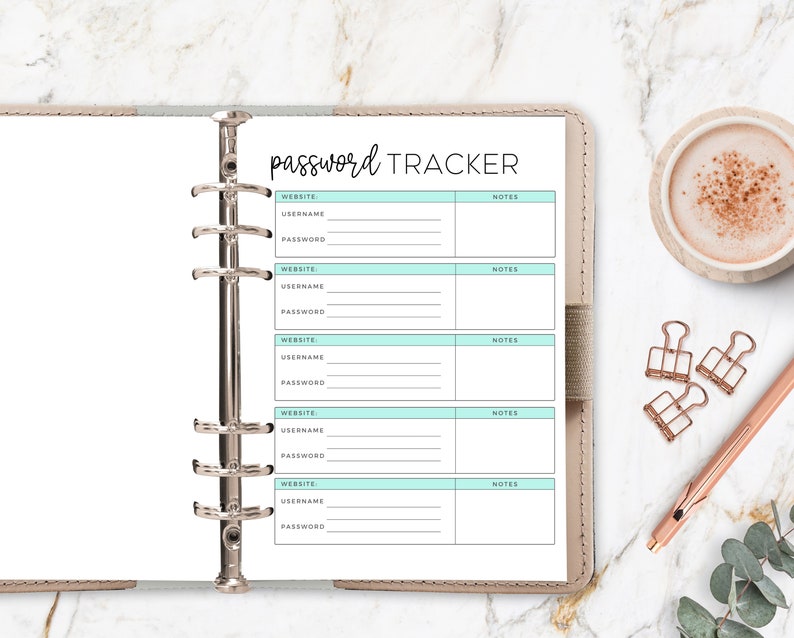 Editable Fillable Password Tracker Password Log Password | Etsy