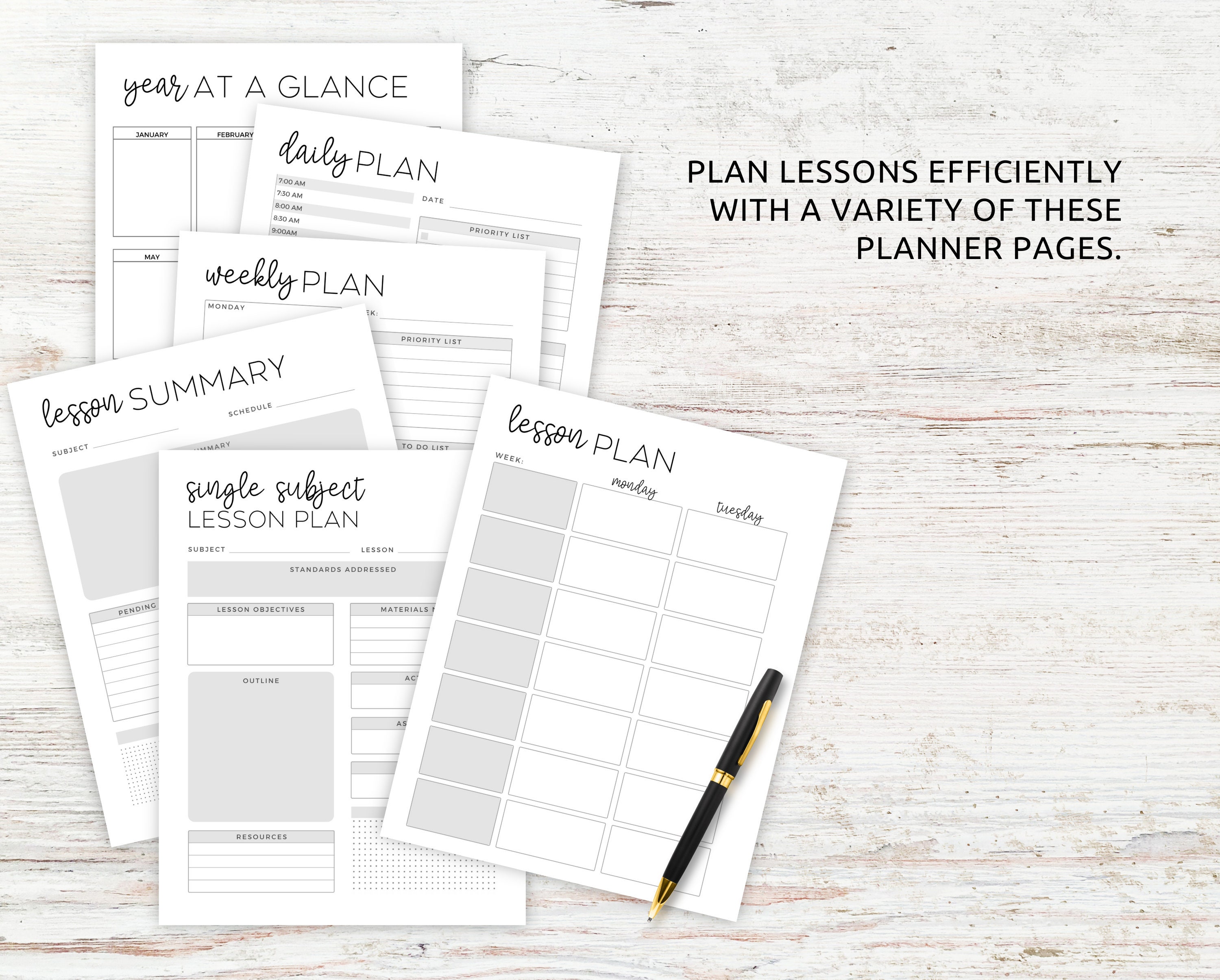 Teacher Planner Fillable PDF Editable Lesson Planner - Etsy