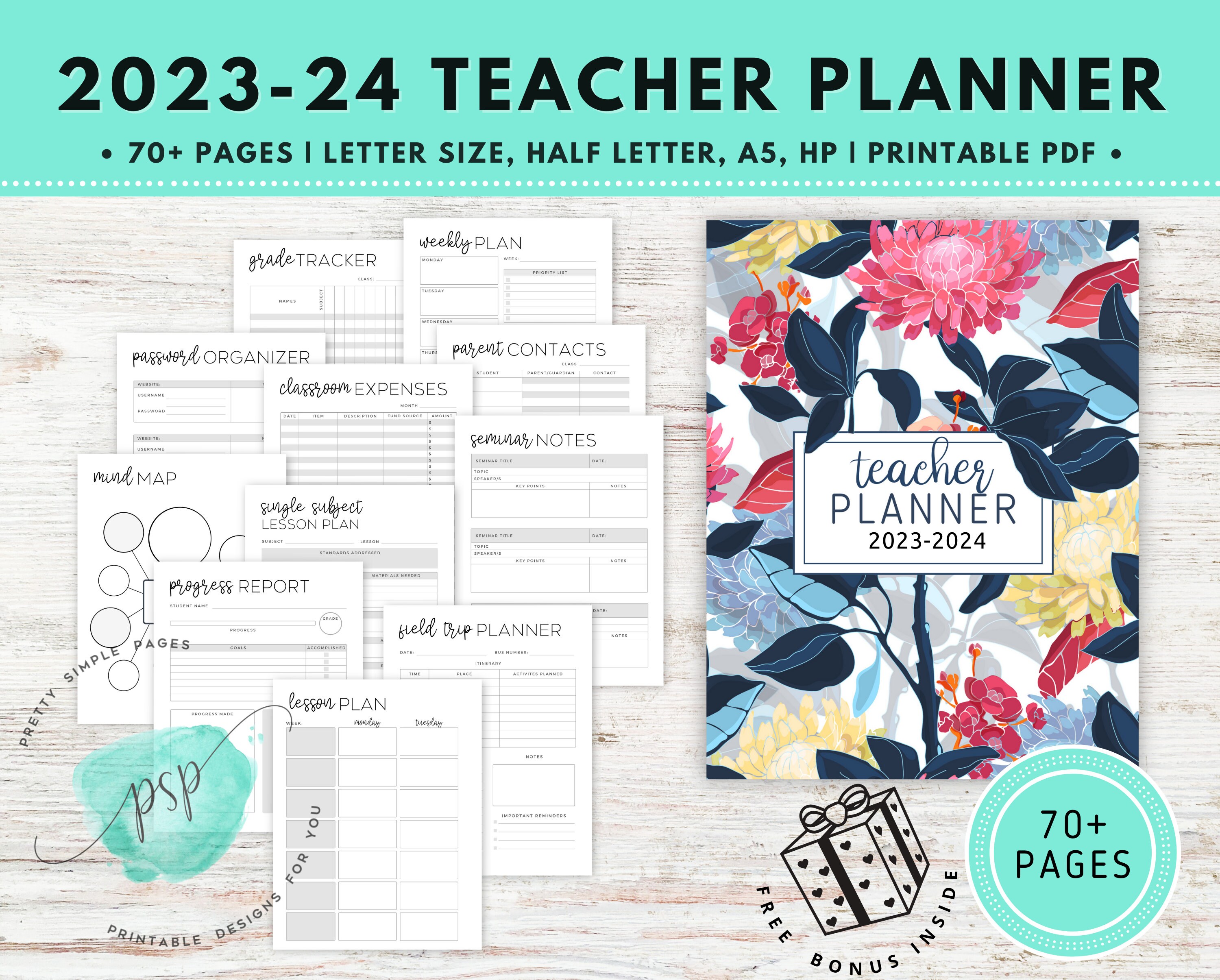 Teacher Planner 2022-2023 Printable, Lesson Planner, Teaching Planner ...