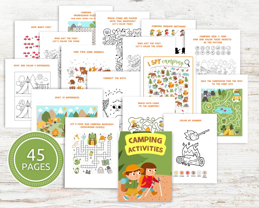 Camping Activities and Games for Kids, Camping Coloring Pages, Camping ...