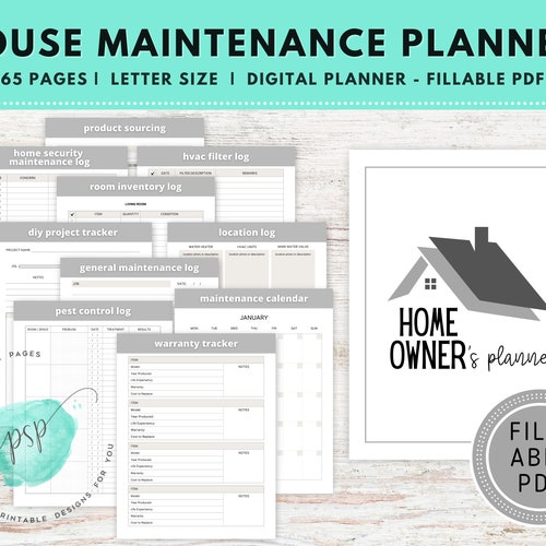 Ultimate Home Maintenance Planner Editable PDF Home - Etsy