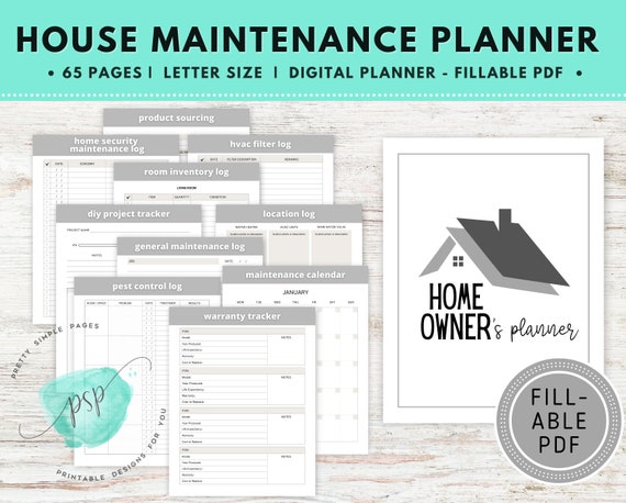 Ultimate Home Maintenance Planner Editable PDF Home - Etsy