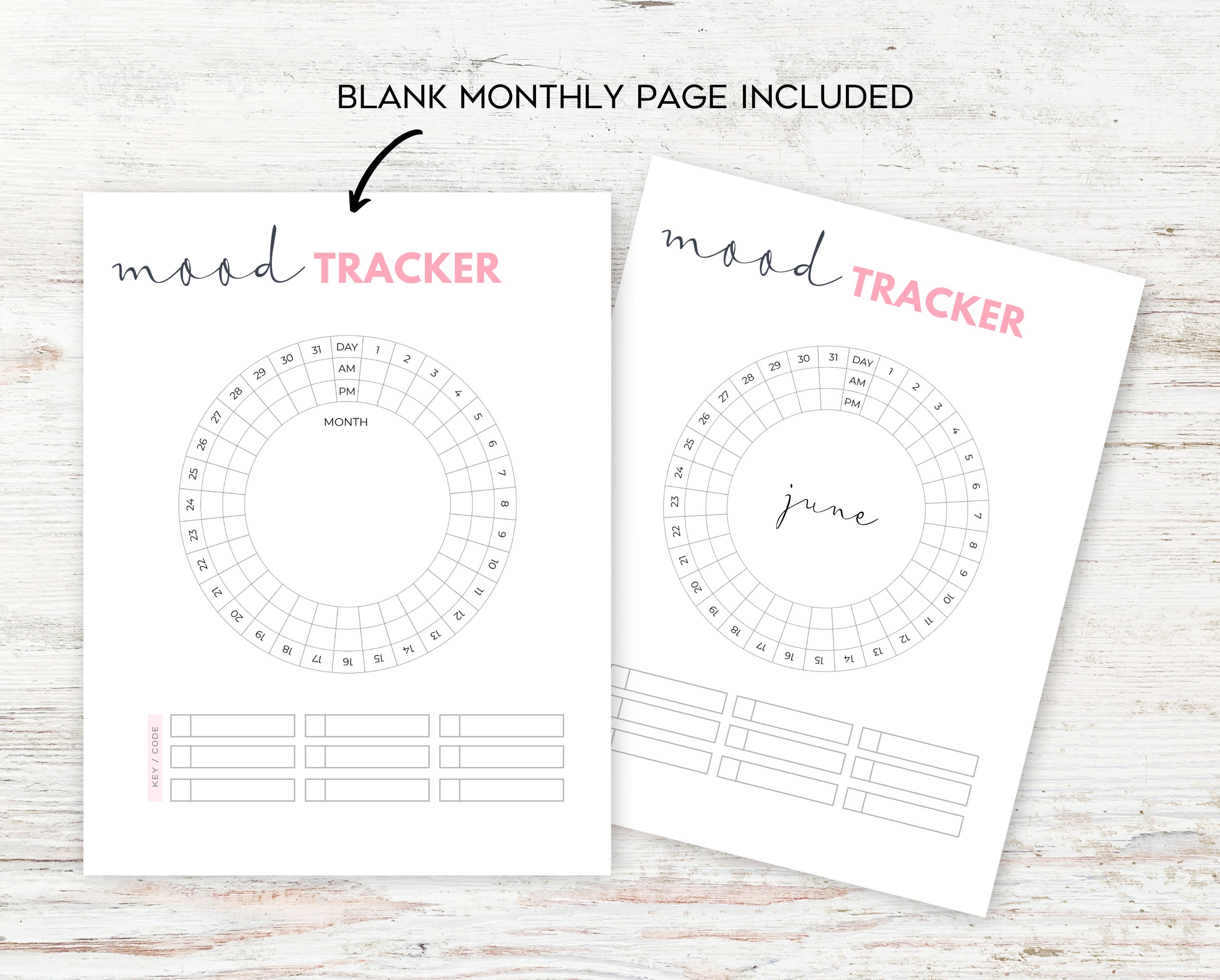 Mood Tracker Printable, Yearly Mood Tracker, Monthly Mood Tracker ...