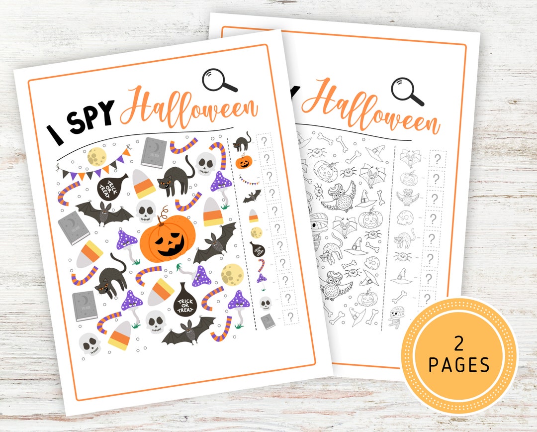 I Spy Halloween, Halloween Coloring Page, Halloween Activities for Kids ...