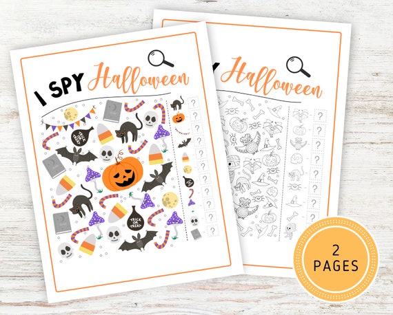 I Spy Halloween Halloween Coloring Page Halloween Activities | Etsy