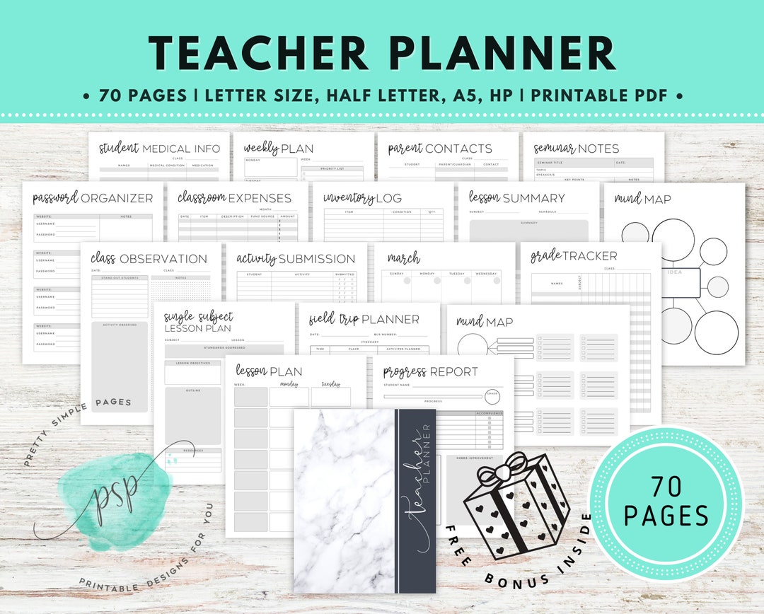 Teacher Planner Printable, Lesson Planner, Teaching Planner, Lesson ...