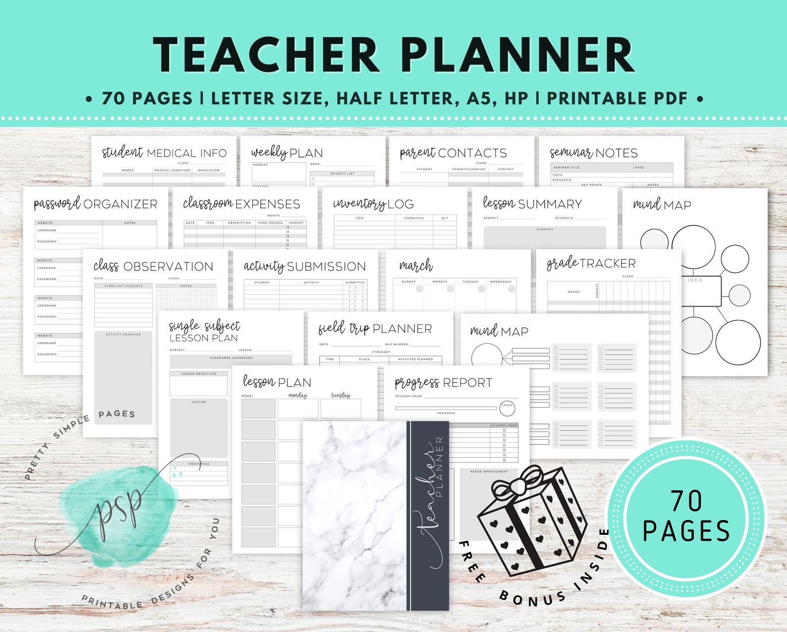 Teacher Planner Printable Lesson Planner Teaching Planner - Etsy
