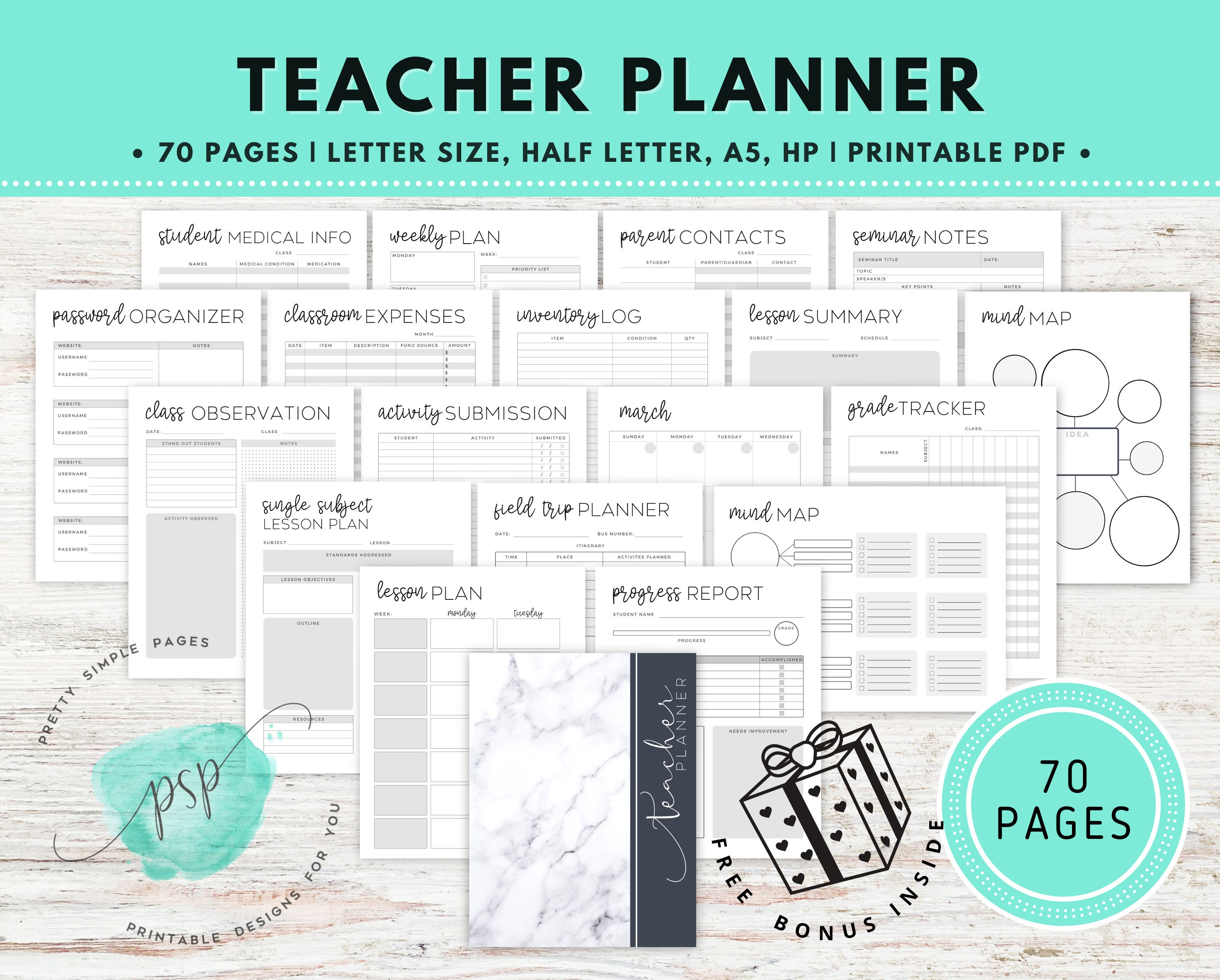 Teacher Planner Printable, Lesson Planner, Teaching Planner, Lesson ...