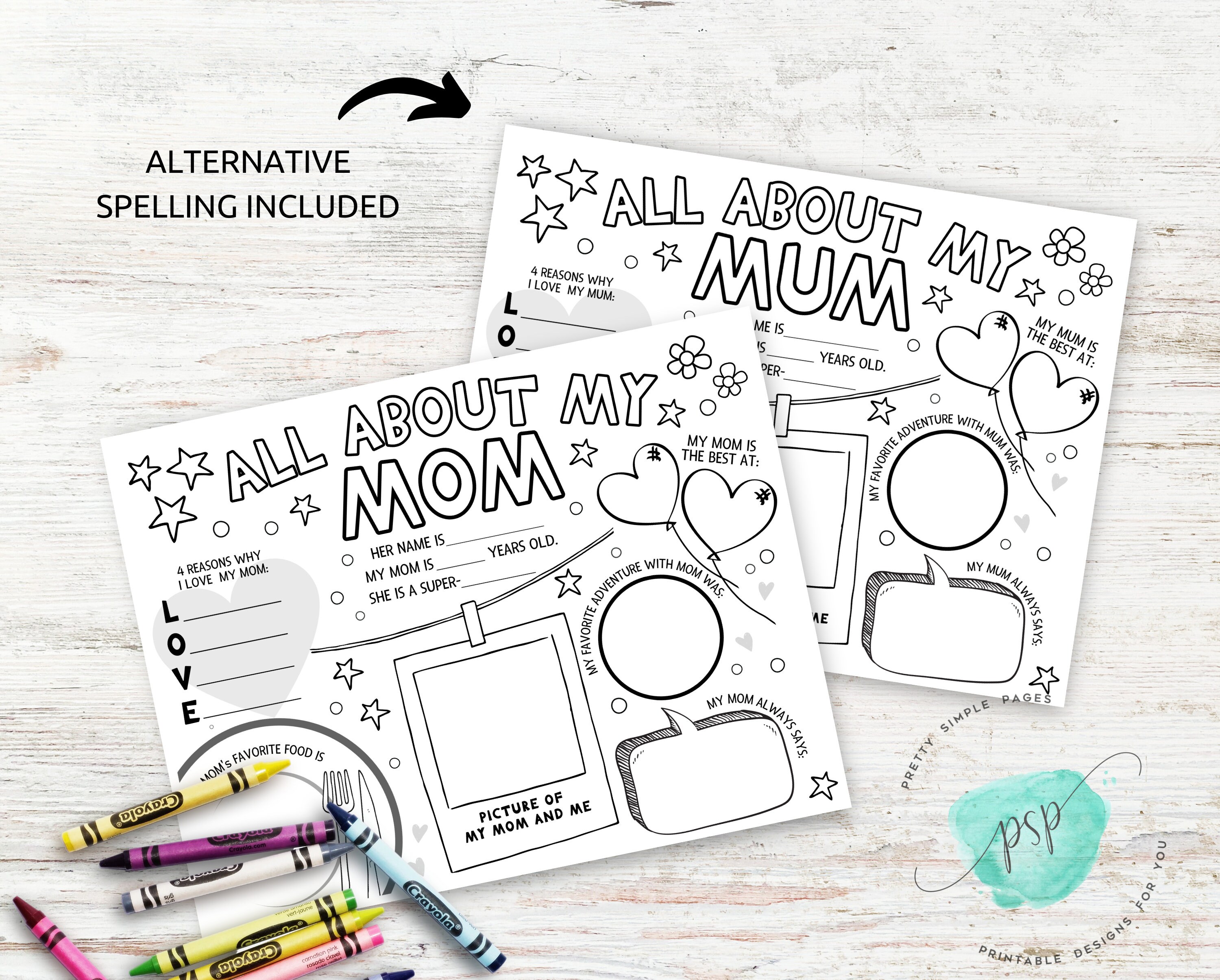 All About My Mom Printable Mother's Day Craft - Etsy