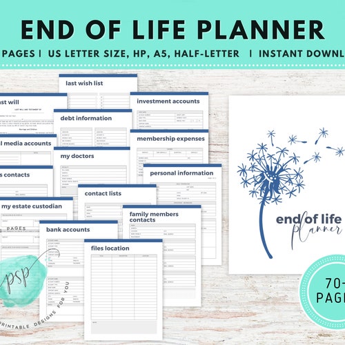 Emergency Printable Organizer Binder End of Life Legacy - Etsy Canada