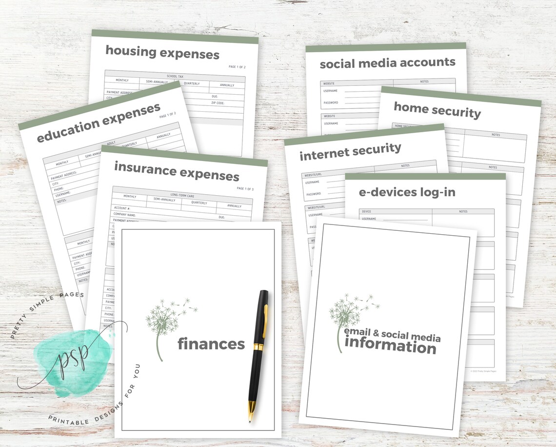 Fillable End of Life Planner Beneficiary Info Last Wishes - Etsy