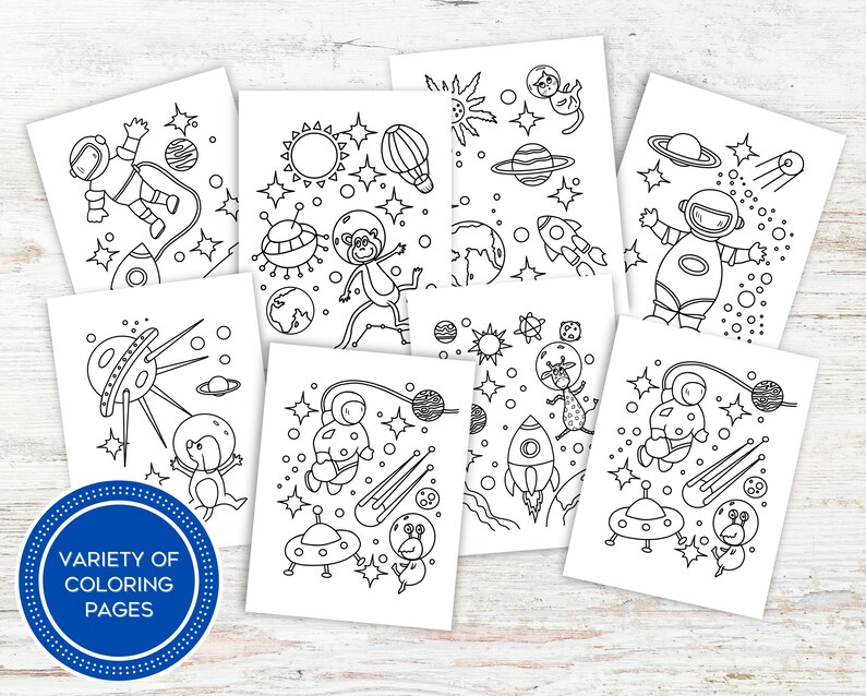 Space Activities for Kids Outer Space Coloring Pages Space - Etsy