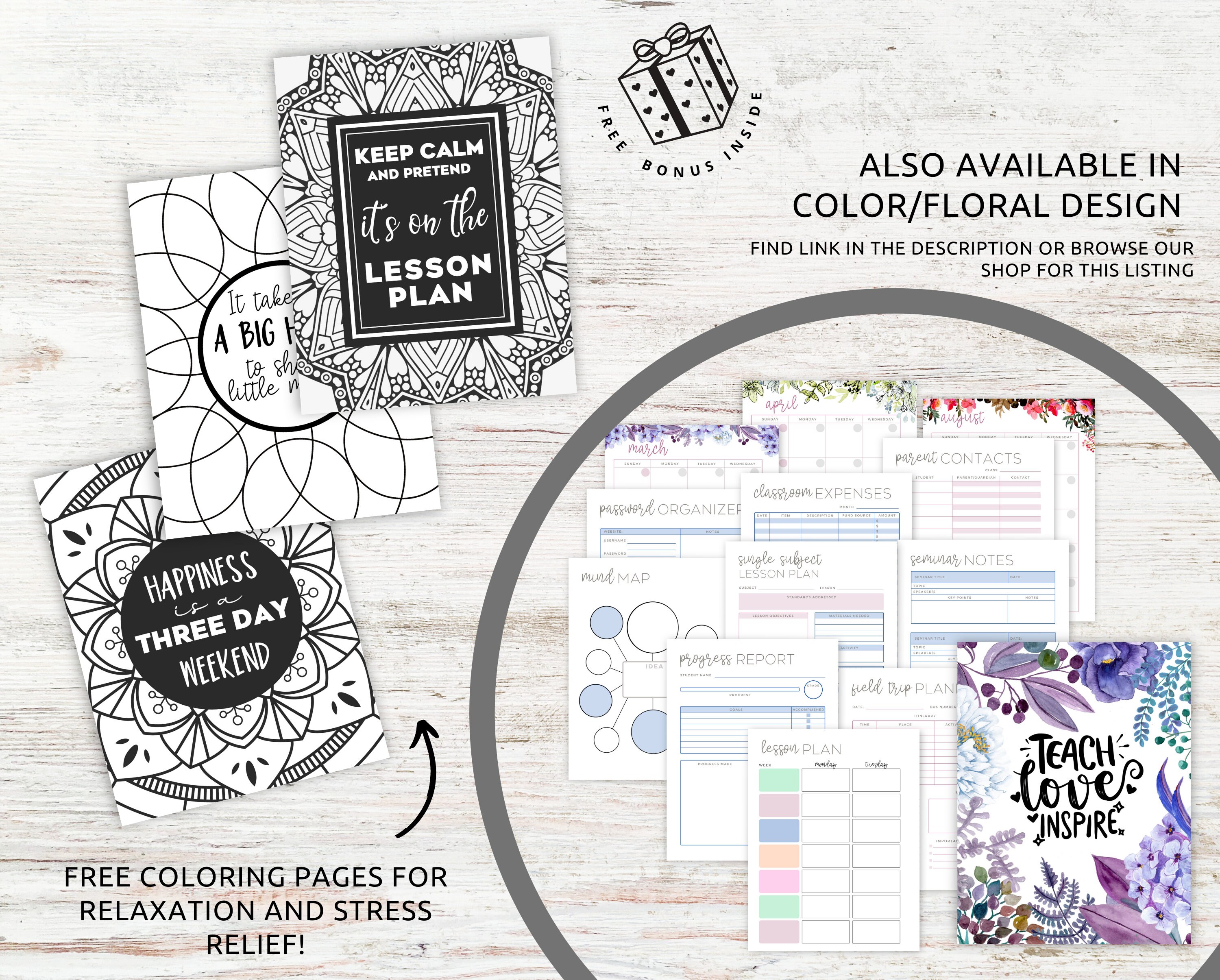 Teacher Planner 2022-2023 Printable, Lesson Planner, Teaching Planner ...