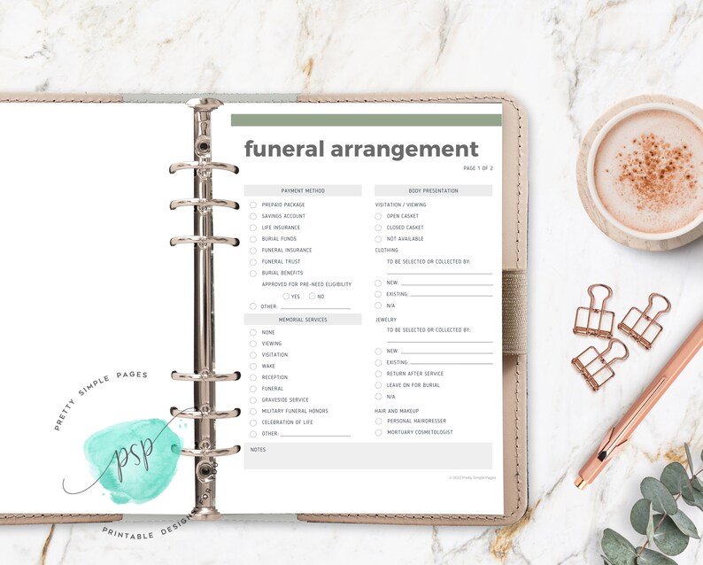 Fillable End of Life Planner, Beneficiary Info, Last Wishes Planner ...