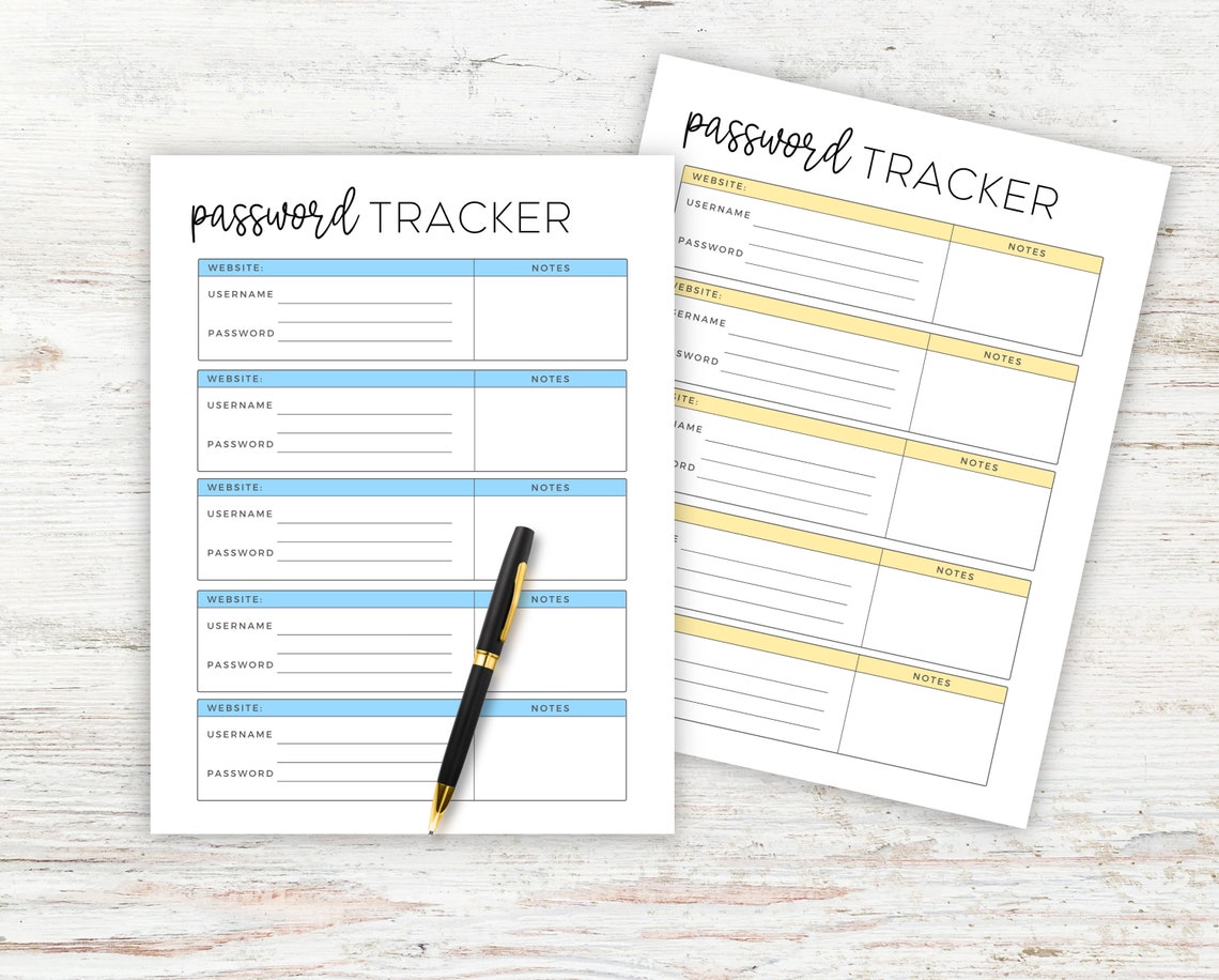 Editable Fillable Password Tracker Password Log Password | Etsy Canada