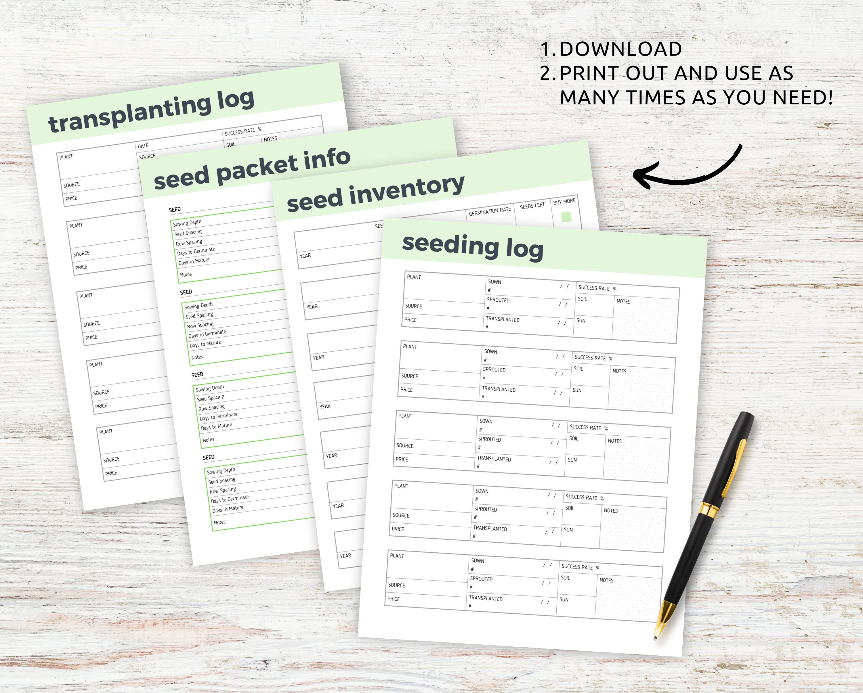 Garden Planner Printable Gardening Log Garden Journal | Etsy