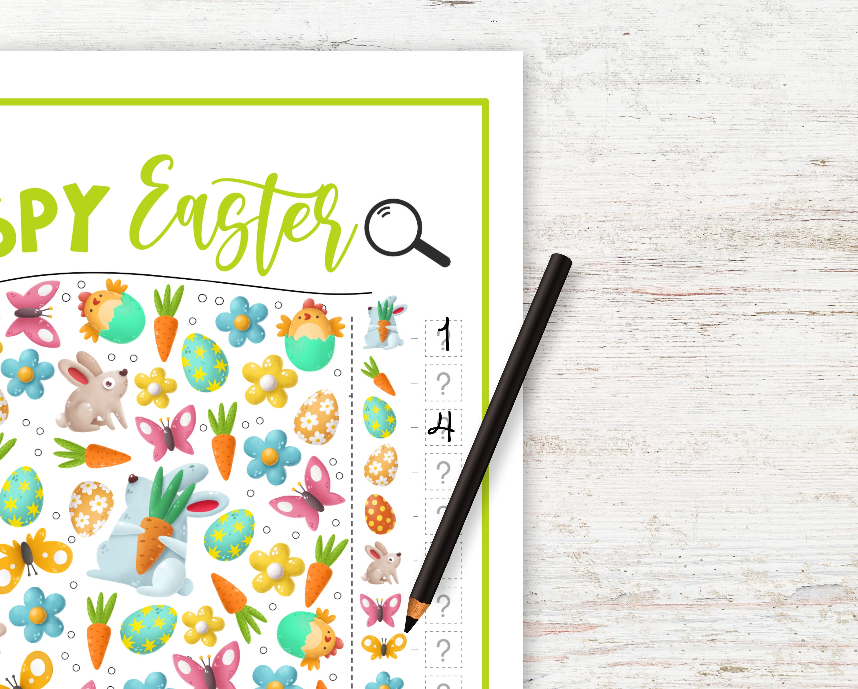 I Spy Easter Easter Coloring Page Easter Activities for | Etsy