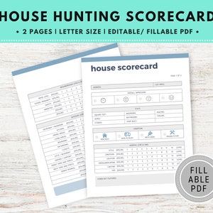Editable House Hunting Checklist Scorecard House Hunting | Etsy