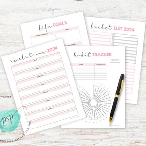 Goal Planner, New Year Resolution Printable, Goal Setting Planner, Goal ...
