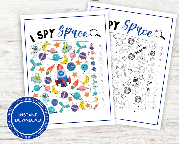 I Spy Space Space Search and Find Space Activities for Kids | Etsy