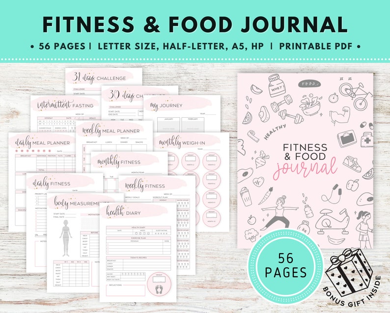 Weight Loss Planner, Fitness Planner, Weight Loss Tracker, Wellness ...