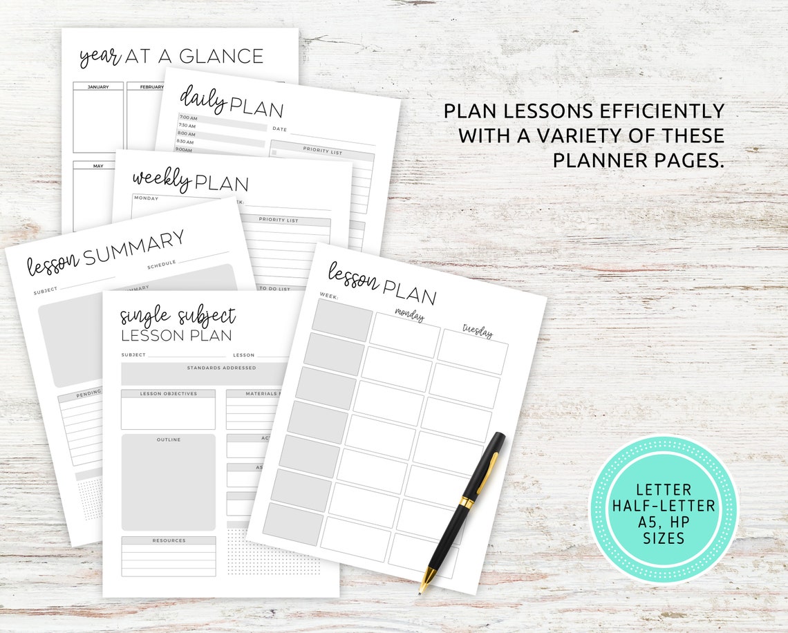 Teacher Planner 2022-2023 Printable Lesson Planner Teaching - Etsy