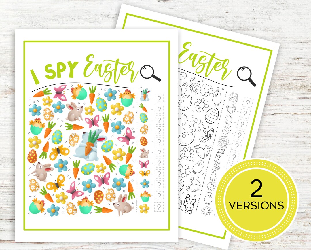 I Spy Easter, Easter Coloring Page, Easter Activities for Kids, I Spy ...