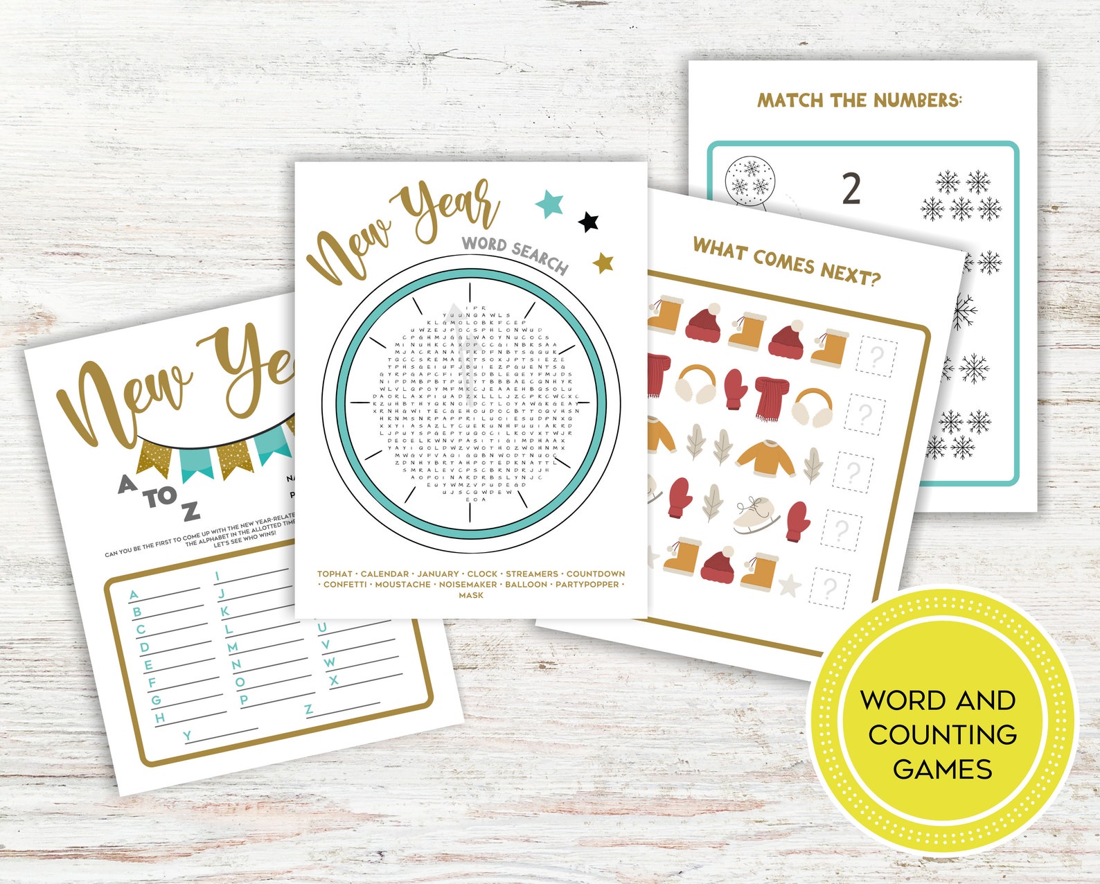 New Years Activities Kids New Year Games New Year Coloring - Etsy