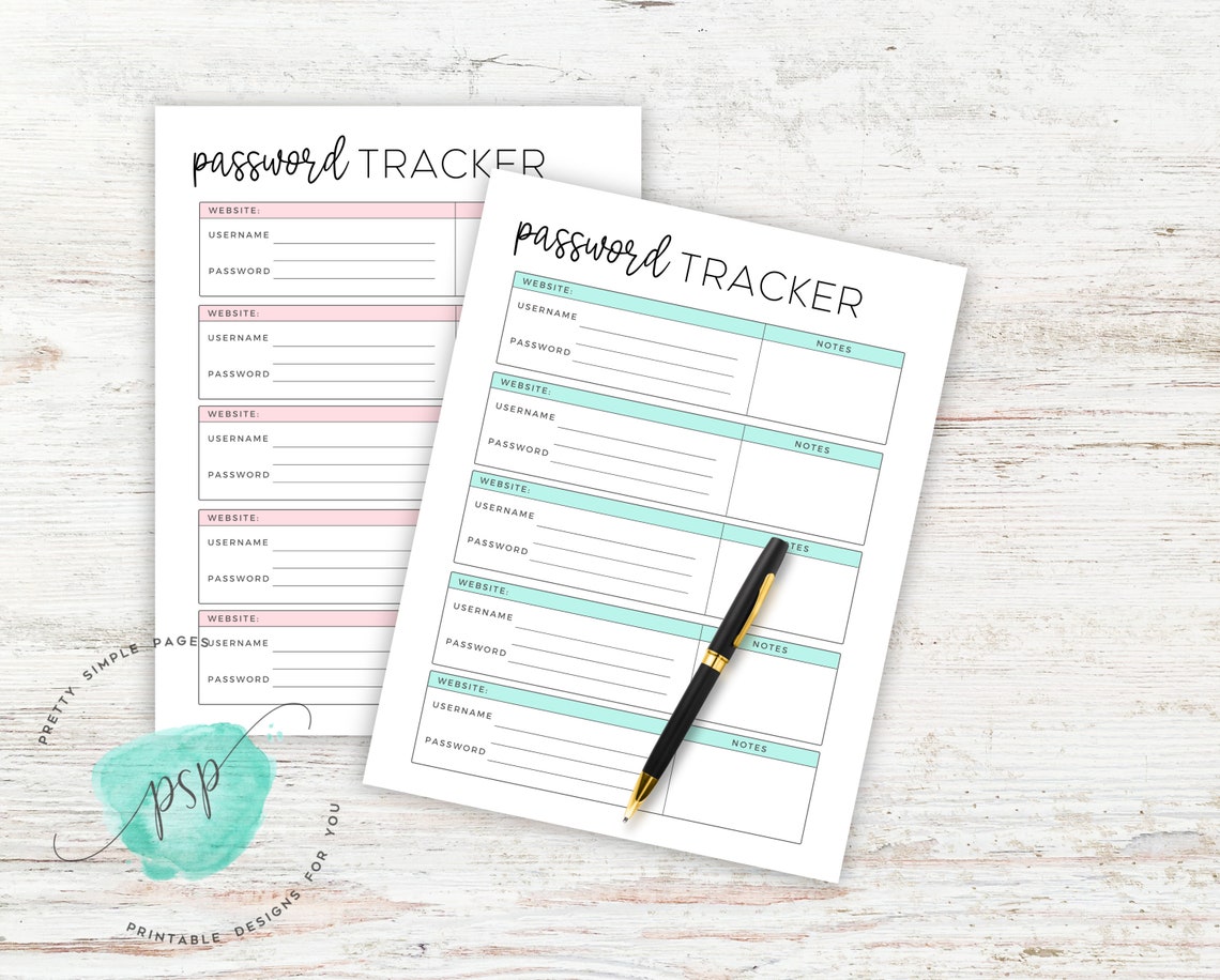 Editable Fillable Password Tracker Password Log Password - Etsy UK