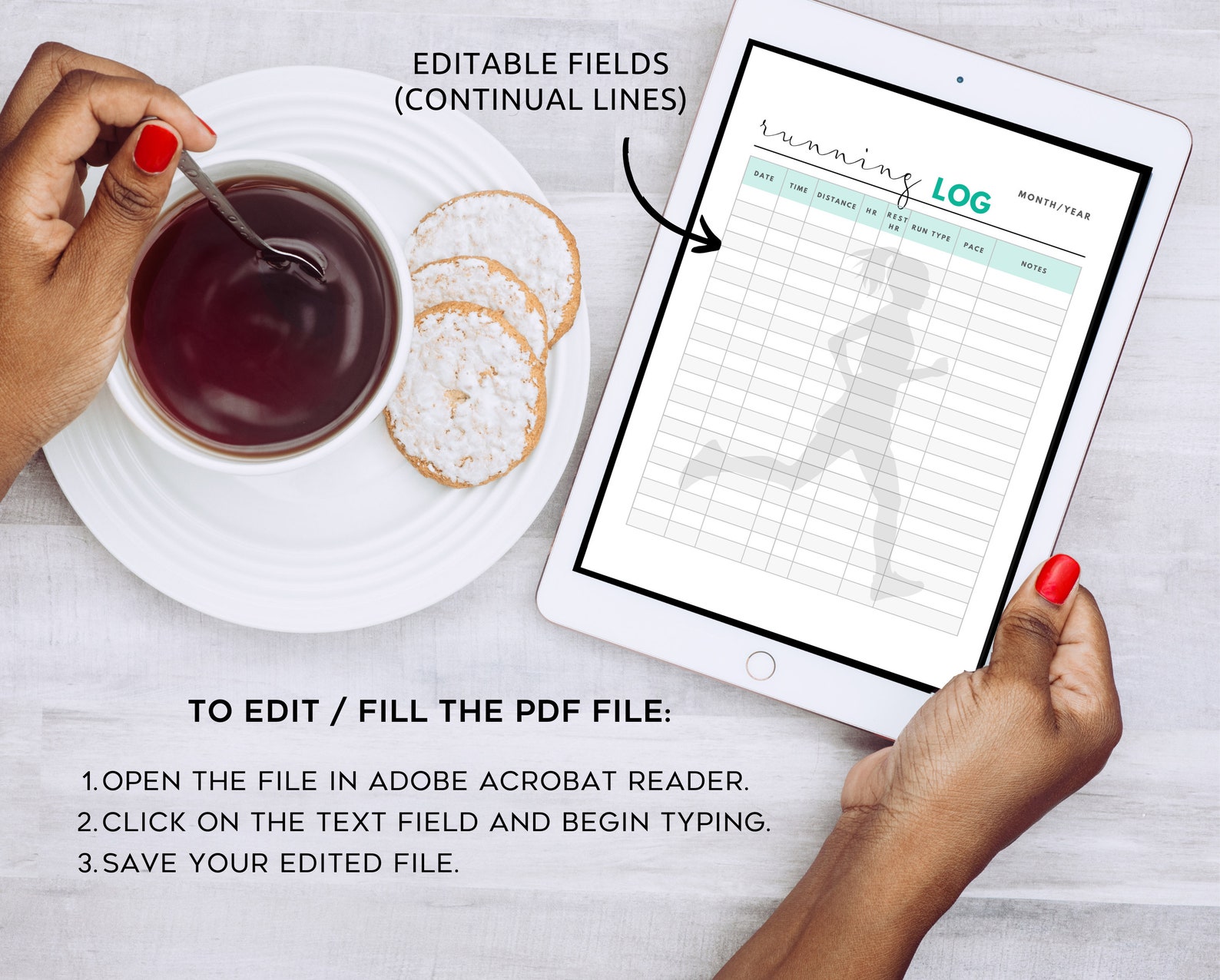 Running Log Tracker, Printable Jogging and Workout Planner, Exercise ...