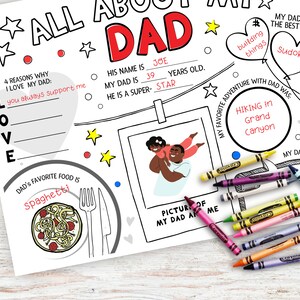 All About My Dad Printable Father's Day Coloring Page | Etsy UK