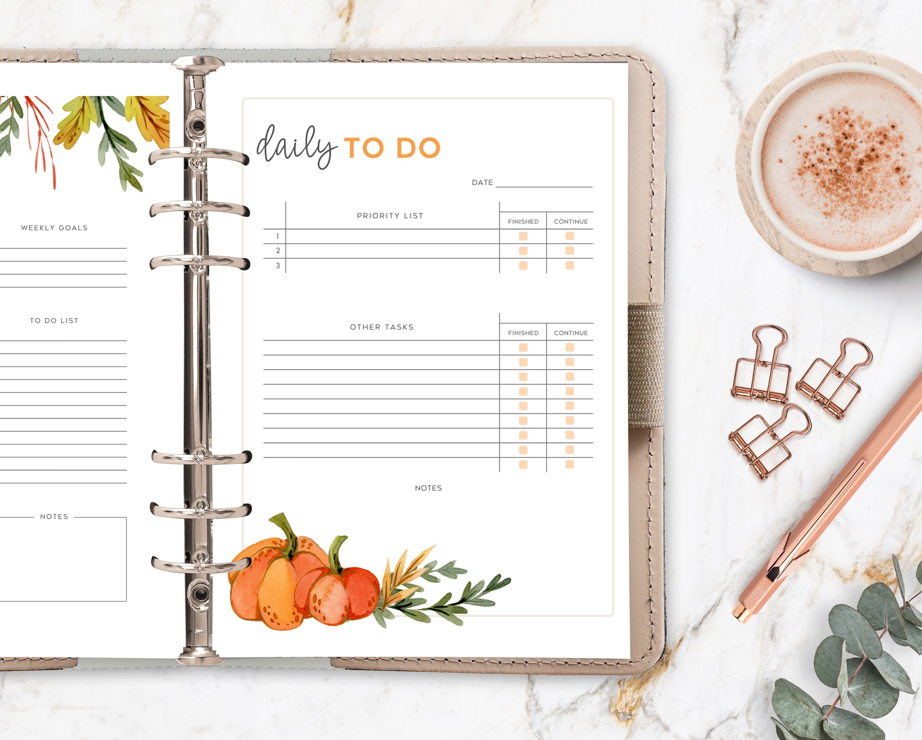 Fall to Do List, Fall Daily Planner, Autumn to Do List, Fall Weekly ...