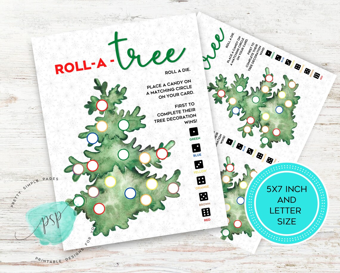 Roll A Tree Christmas Game Printable Christmas Games Roll A - Etsy