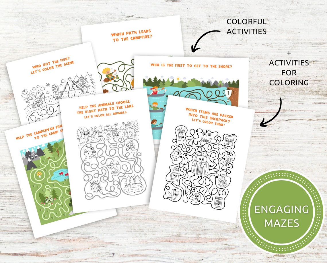 Camping Activities and Games for Kids, Camping Coloring Pages, Camping ...