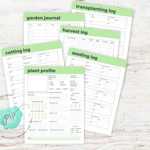 Garden Planner - Fillable / Editable PDF, Gardening Log, Garden Journal ...