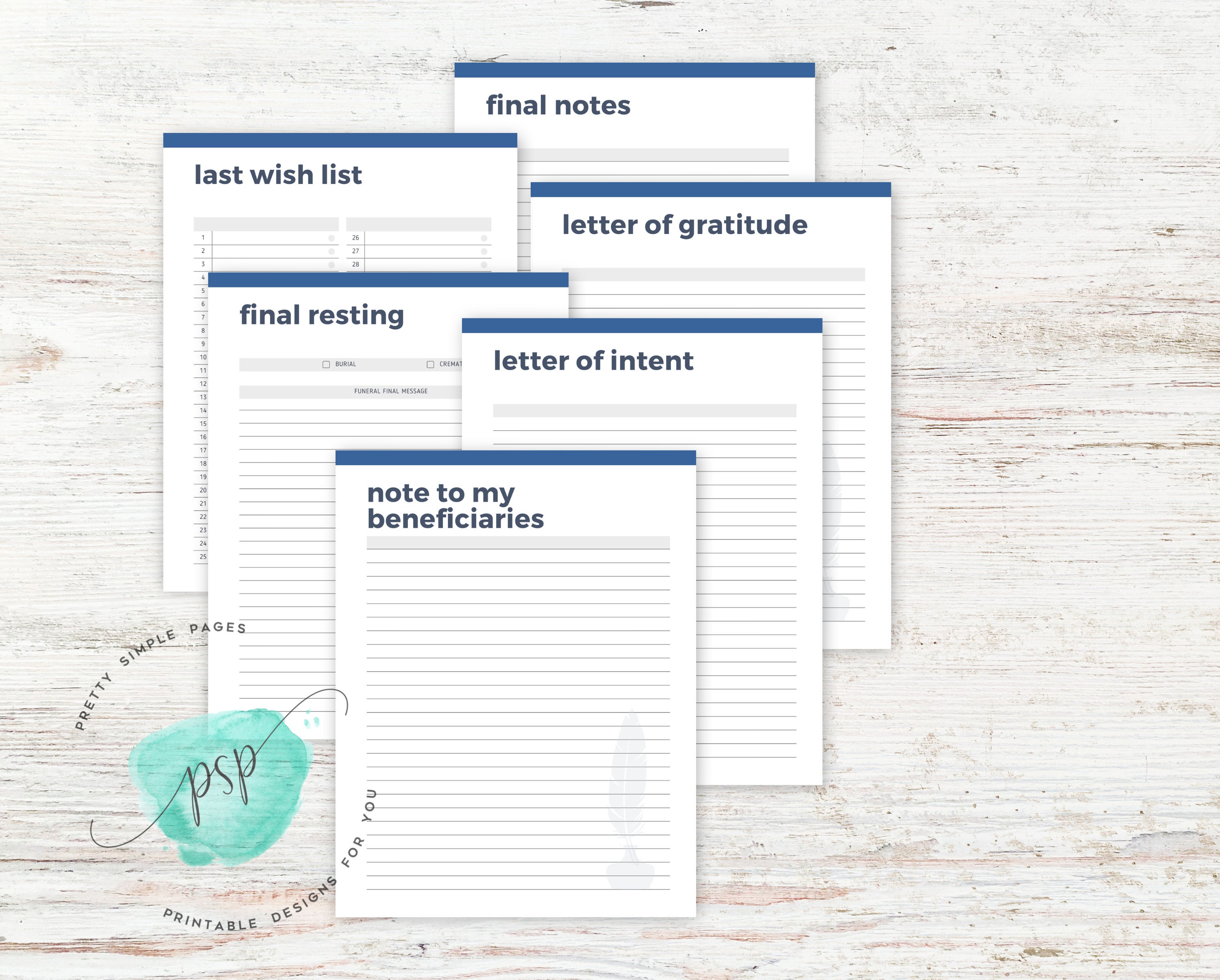End of Life Planner Printable Beneficiary Info Last Wishes - Etsy Canada