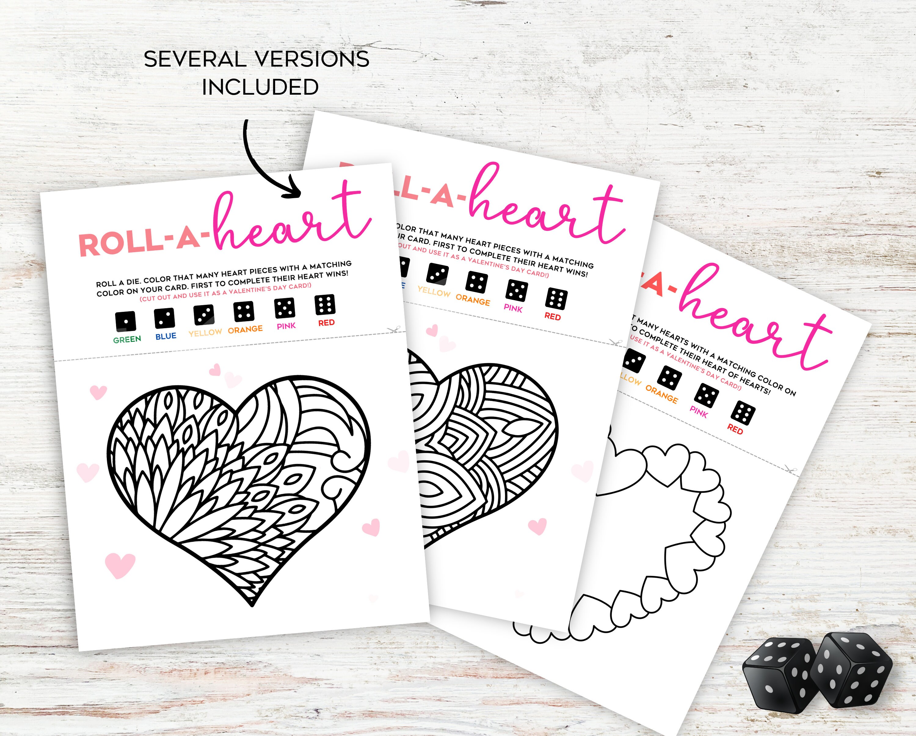 Roll A Lovebug, Roll A Heart, Printable Valentine's Games, Dice Games ...