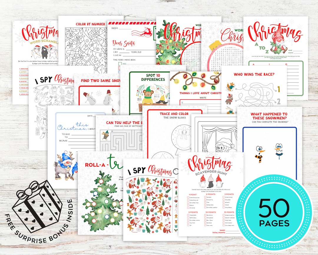 Christmas Games Activities Printable, Christmas Coloring, Letter to ...