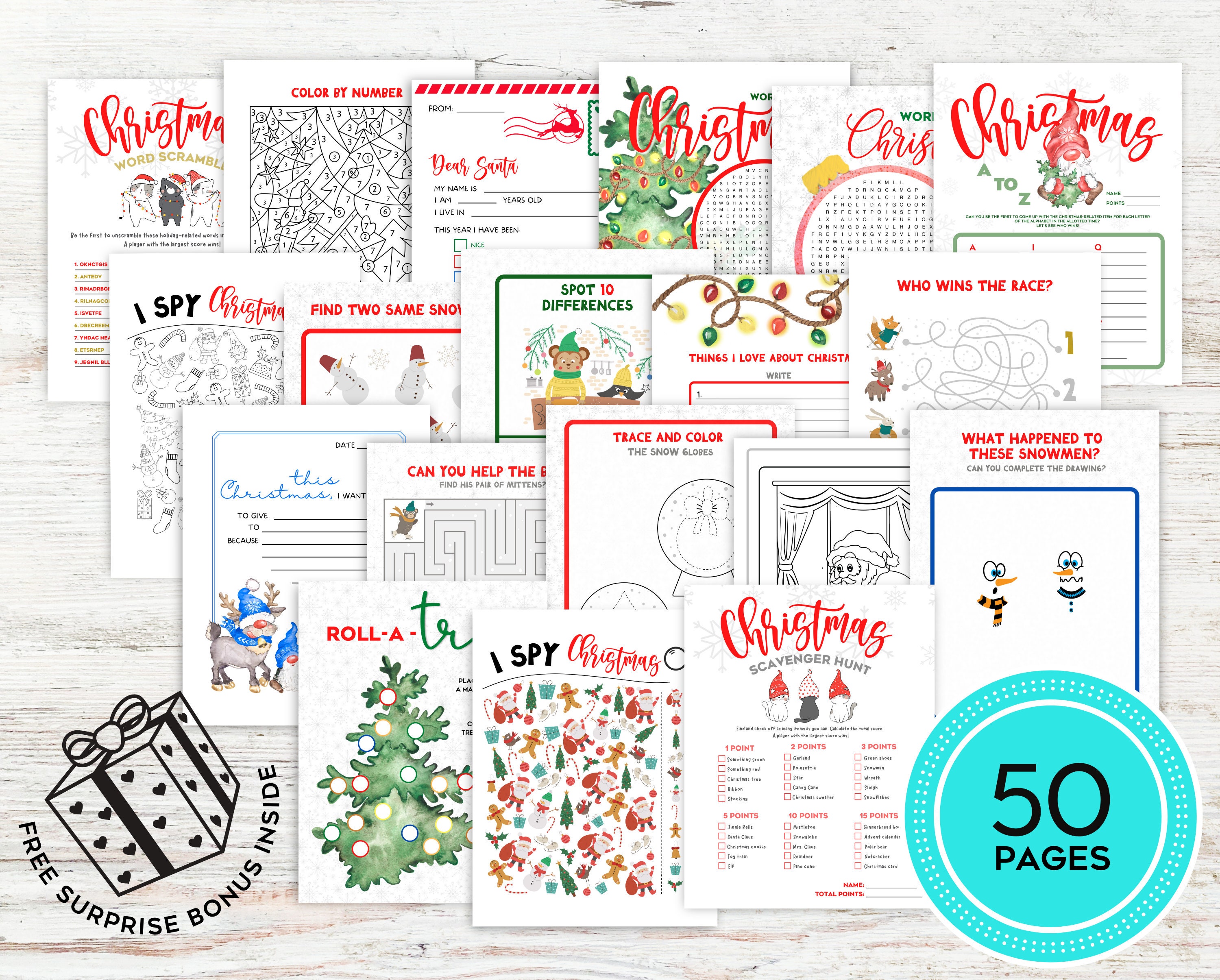 Christmas Games Activities Printable, Christmas Coloring, Letter to ...