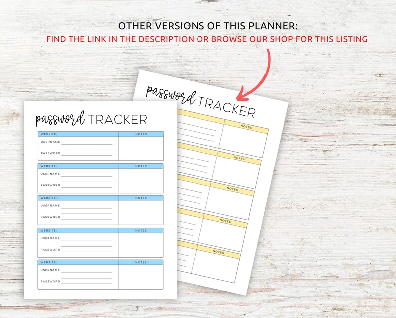 Editable Fillable Password Tracker Password Log Password | Etsy