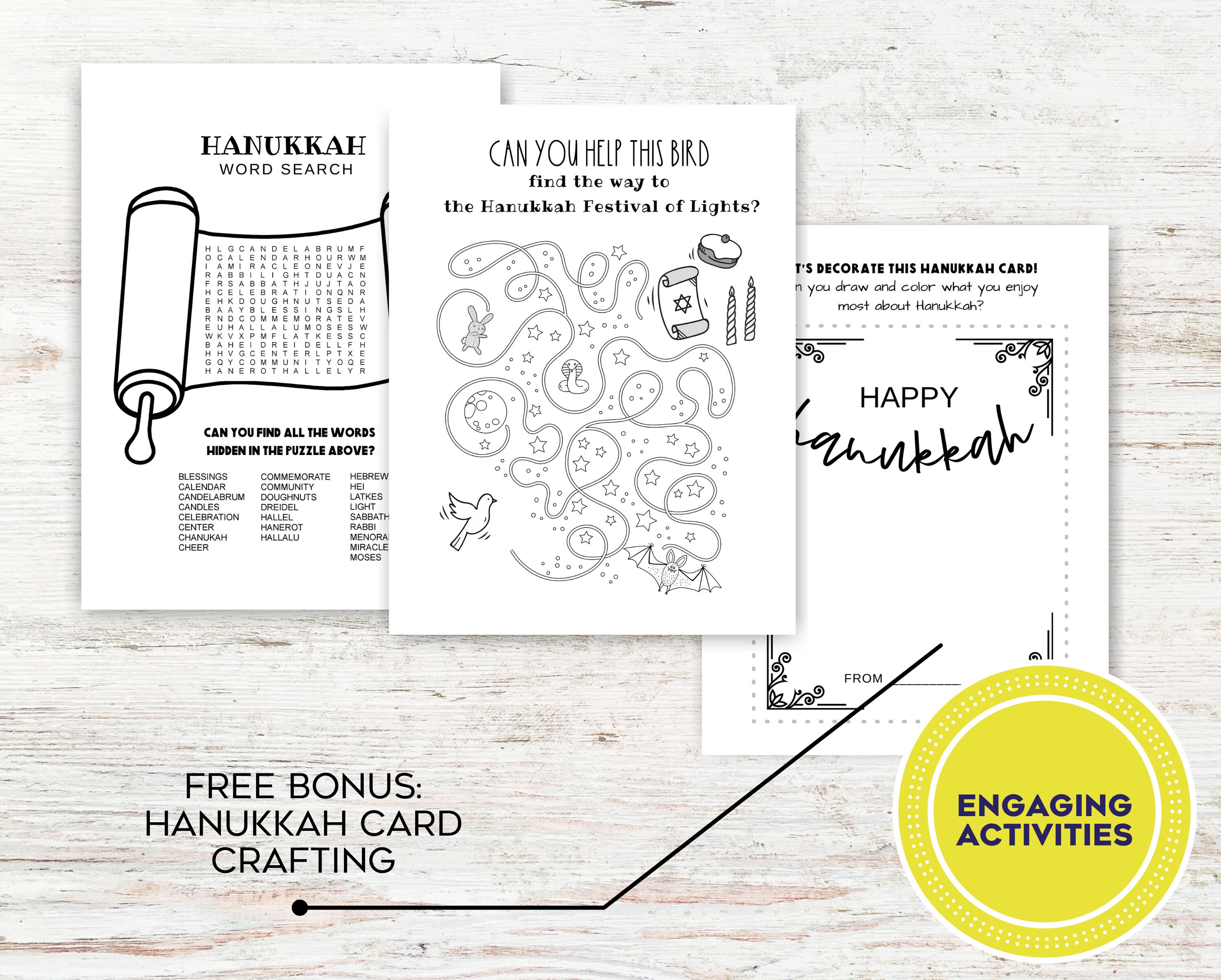 20 Hanukkah Coloring Pages, Activities and Games, Printable Hanukkah ...