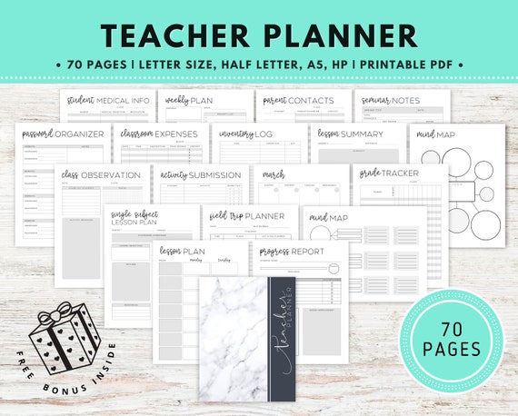 Teacher Planner Printable Lesson Planner Teaching Planner - Etsy