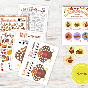 Thanksgiving Activities, Games for Kids, Roll a Turkey, Thanksgiving ...