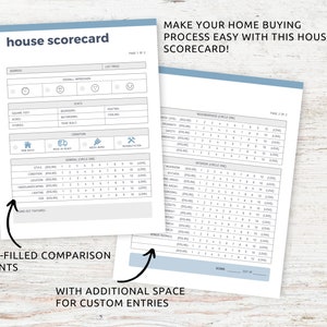 Editable House Hunting Checklist Scorecard House Hunting | Etsy