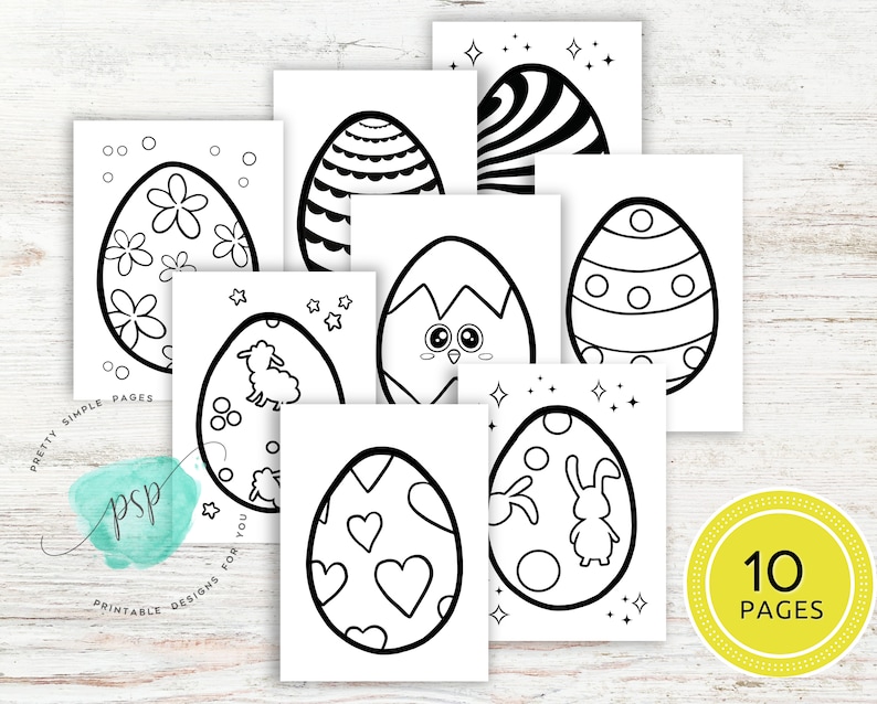 Large Easter Egg Coloring Pages for Toddlers and Preschool, Easter ...